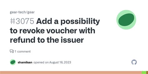 Add A Possibility To Revoke Voucher With Refund To The Issuer · Issue