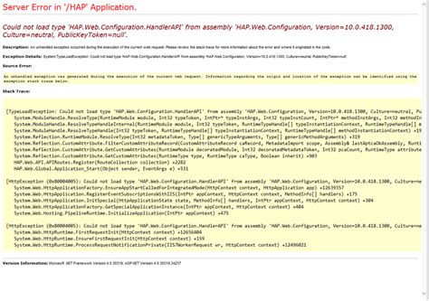 Could Not Load Type Hapwebconfigurationhandlerapi From Assembly Hapwebconfigu ﻿ Home