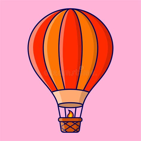 Hot Air Balloon Vector Colorful Air Balloon Illustration Cartoon Air