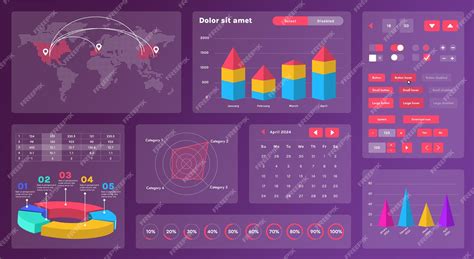 Premium Vector A Modern Set Of Ui Elements That Includes Various Graphic Components For