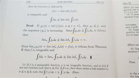 Measure Theory Question Regarding Specific Steps Of Fatous Lemma