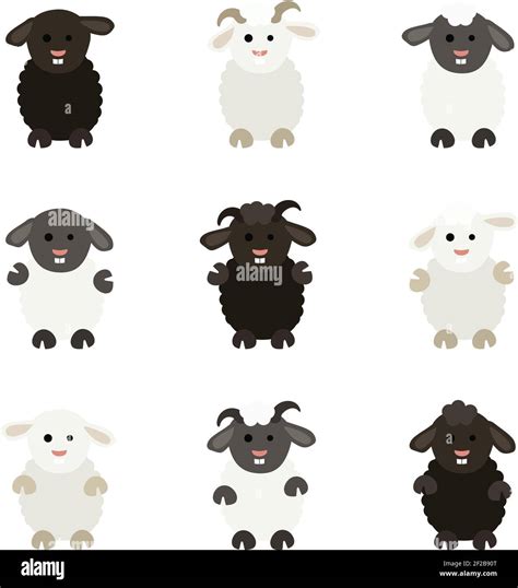 Set Of Sheep Vector Illustration Stock Vector Image And Art Alamy