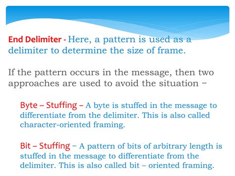Framing In Data Link Layer Pptx