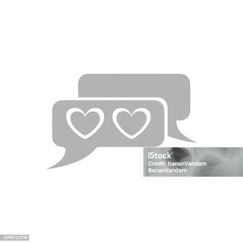 대화 구름 아이콘 파란색 배경에 하트 벡터 일러스트 레이 션 3차원 형태에 대한 스톡 벡터 아트 및 기타 이미지 3차원 형태