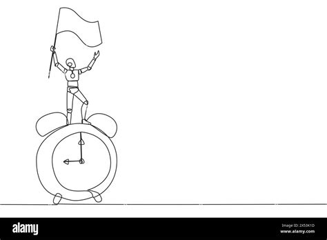 Single Continuous Line Drawing Of Robotic Artificial Intelligence
