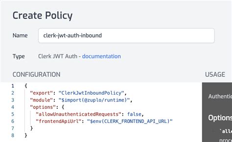 Clerk JWT Auth Policy Zuplo Docs