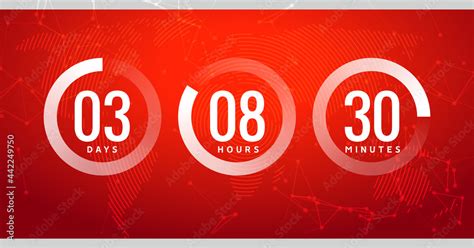 Time Countdown Clock Timer Circle Number Stopwatch Vector Count Counter Digital Ui Modern Timer