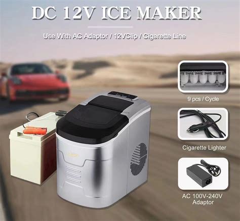Dc 1224v Camping Home Solar Battery Powered Ice Cube Maker Ice Maker