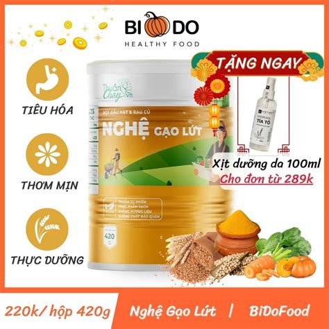 Bột Đậu Hạt And Rau Củ NghỆ GẠo LỨt 420g Bí Đỏ Food Hỗ Trợ Đường Ruột
