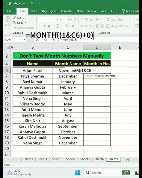 Dont Type Month Numbers Manually Sscomputereducation Excel Msoffice Exceltips Exceltricks