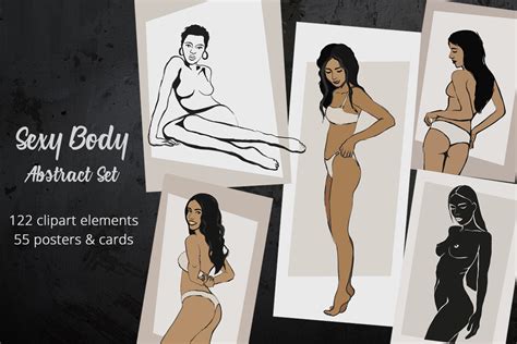 Sexy Body Abstract Set By Moving Parallels Thehungryjpeg