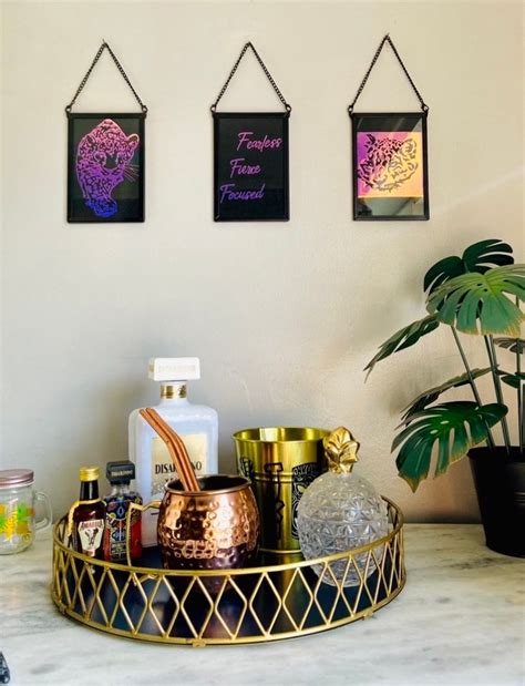 Leopard Wall Art Home Decor Framed Holographic Vinyl Design