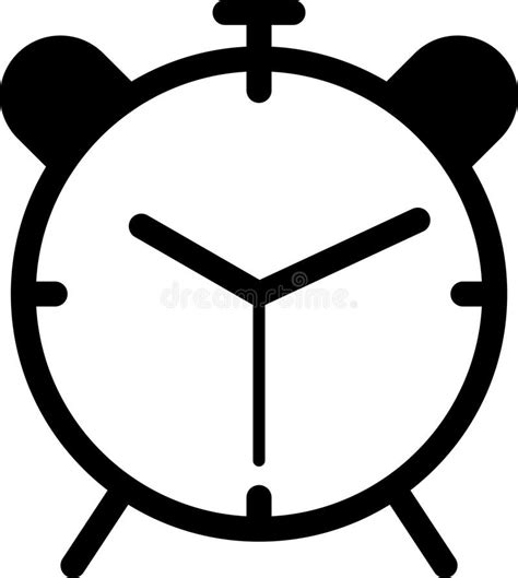 Simple Analogue Wall Clock Illustration Black And White With Seconds