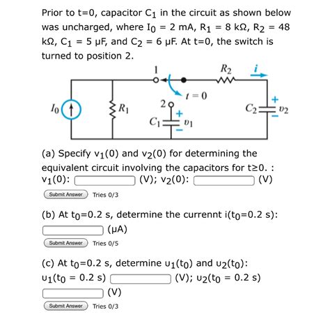 Solved Prior To T Capacitor C In The Circuit As Shown Chegg