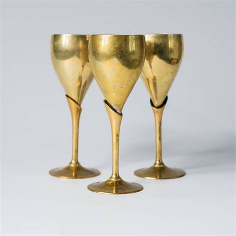 Brass Wine Goblets Etsy
