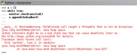 Jython Memory Overflow Hangs Ghidra · Issue 3326