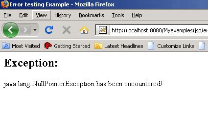 Error Testing In JSP