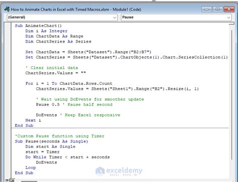 How To Animate Charts In Excel With Timed Macros Exceldemy