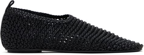 Toteme Black Woven Leather Ballerina Flats Toteme
