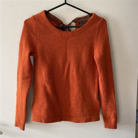 Massimo Dutti Womens Orange Jumper Depop