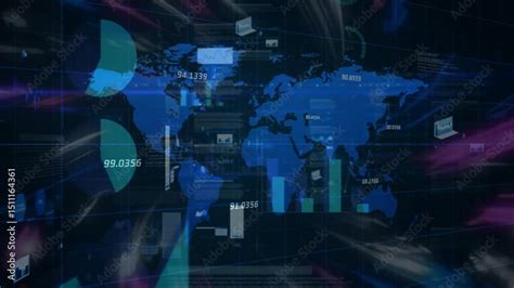 Map Fading Triggers Pie Stacking Line Graph Rising And Bar Charts Growing Visualizing Data