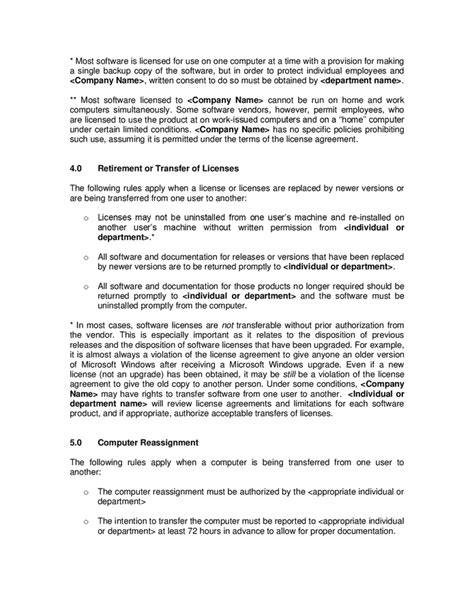 software usage policy template in word and pdf formats page 3 of 4