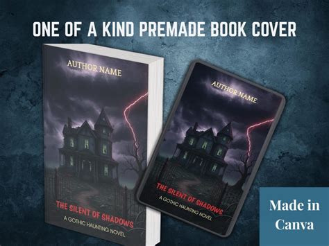 Gothic Horror Book Cover Haunted House Canva Template 6x9 Paperback