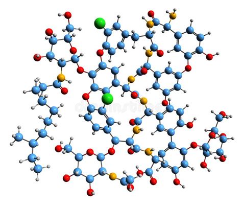3d Image Of Teicoplanin 2 4 Skeletal Formula Stock Illustration