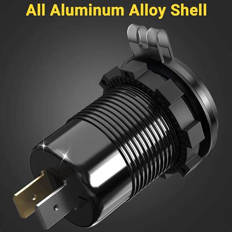 V V Dual Qc And Pd Type C Triple Usb Port Car Charger Receptacle With Led Voltmeter And