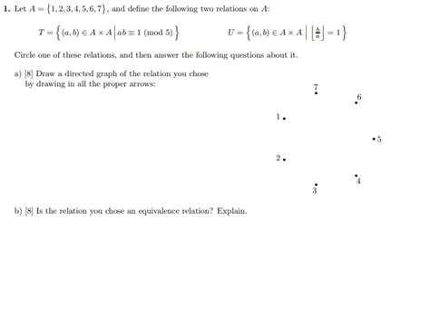 Solved Let A And Define The Following Chegg Com