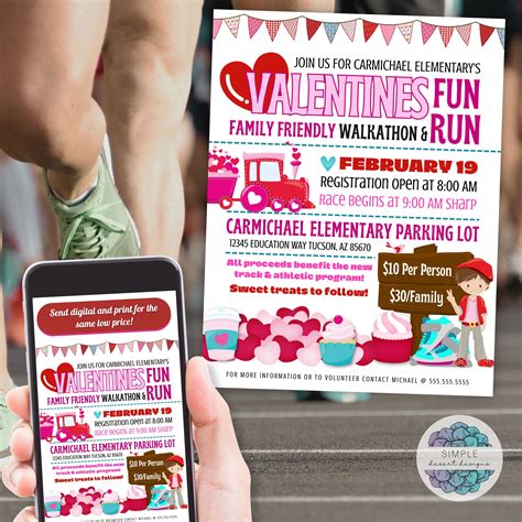 Valentines Fun Run Flyer Template Simple Desert Designs