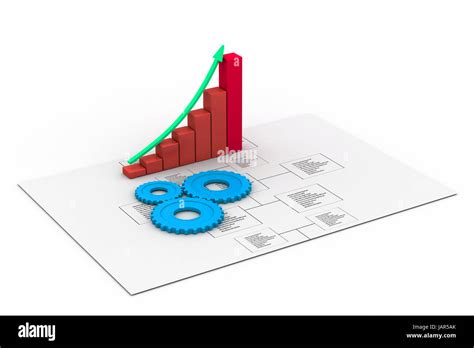 Flow Chart With Gears And Graph Stock Photo Alamy