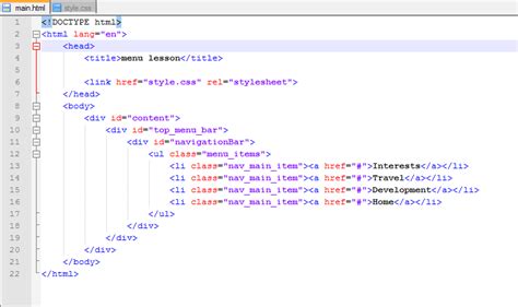 Navigation Menu Using Css And Jquery Step 2 Westcountry Developer