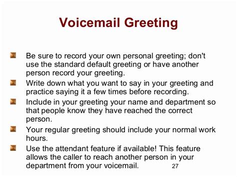 Personal Voicemail Messages Examples