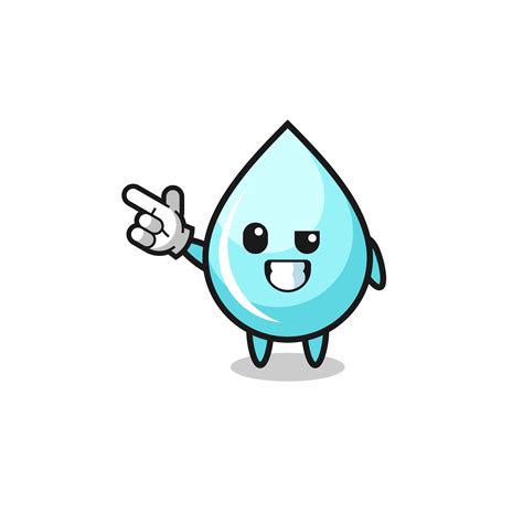 Water Drop Mascot Pointing Top Left 3823621 Vector Art At Vecteezy