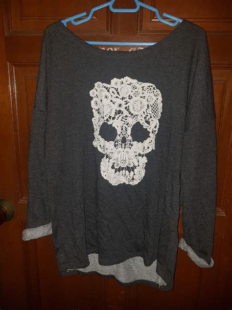 Skull Long Sleeve Shirt Womens Fashion Tops Shirts On Carousell