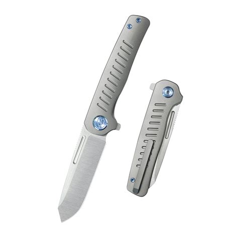 Kb Steelhead Folding Knife Gray Titanium Handle 315 Belt Satin M390