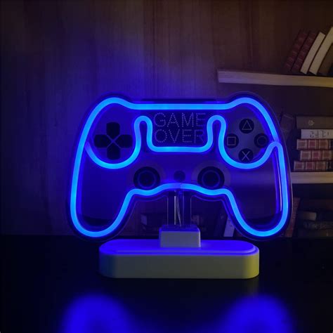 Qiaofei Game Neon Sign Blue Gaming Wall Lights Decor For Game Room Led