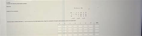 Solved 1 ﻿point Consider The Following Maximization