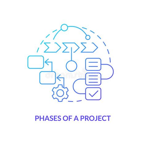 phases of project blue gradient concept icon stock vector