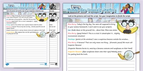 Finish The Comedy Script English Script Teacher Made