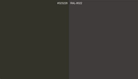 Hex 323228 To Ral Code Ral 8022 Conversion Chart Ral Classic