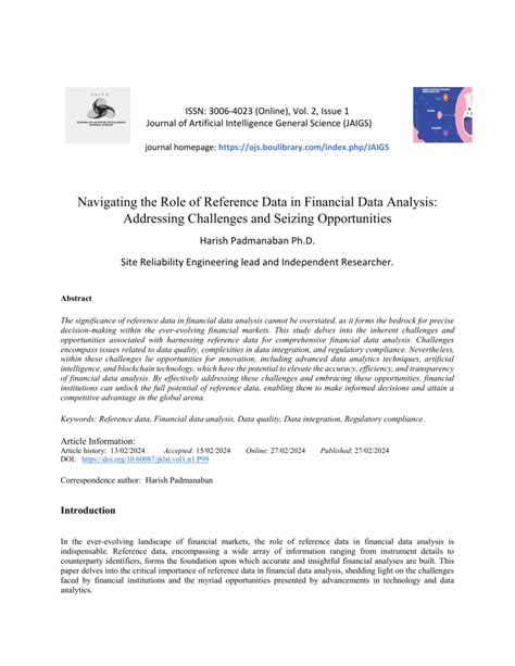 Reference Data In Financial Data Analysis