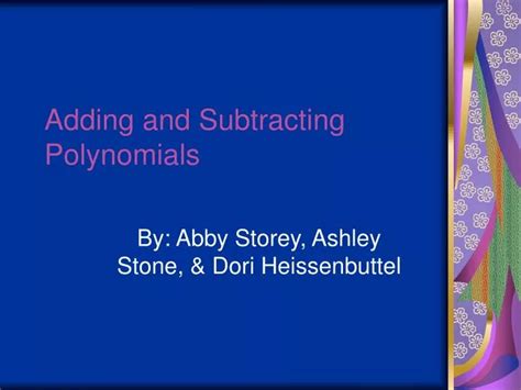 PPT Adding And Subtracting Polynomials PowerPoint Presentation Free Download ID