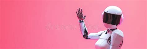 Friendly Robot Assistant Waves Hello Danger Mobile Chatbot Computer Friendly Robot Assistant Waves Hello Danger Mobile Chatbot Computer
