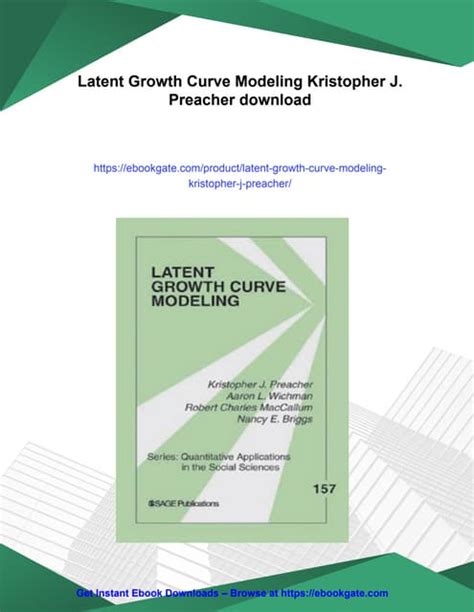Latent Growth Curve Modeling Kristopher J Preacher Pdf