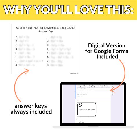 Adding And Subtracting Polynomials Cards Lindsay Bowden