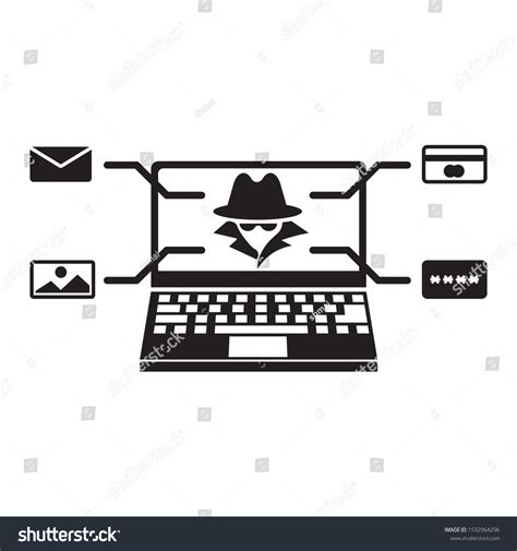 types cyber hacking attempts vector icon เวกเตอร์สต็อก ปลอดค่า