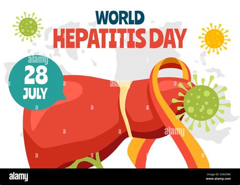Hepatitis Day Social Media Background Flat Cartoon Hand Drawn Templates