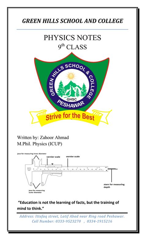 Solution Physics Notes For Class 9th Studypool